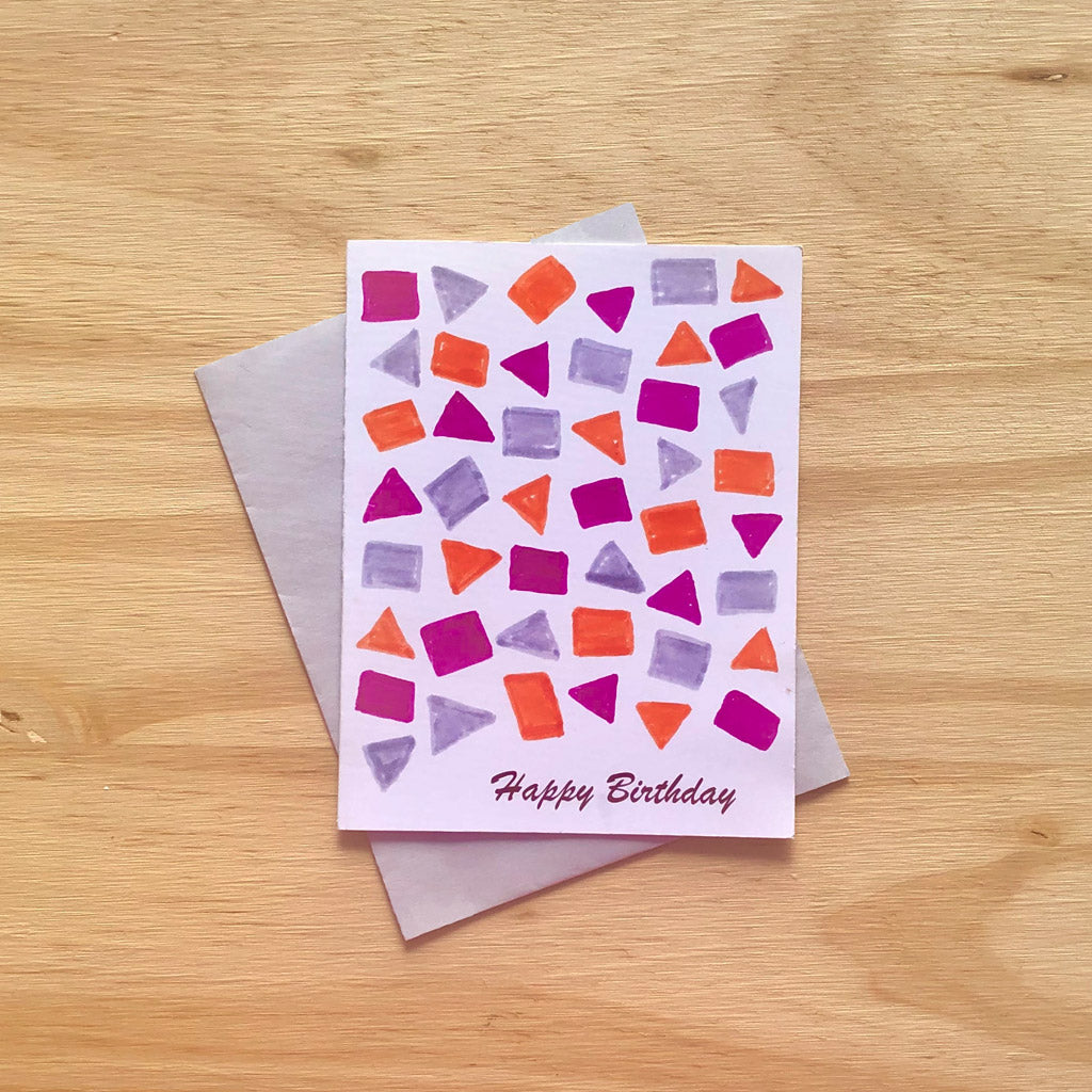 Shapes Happy Birthday Card - Shelworks Stationery